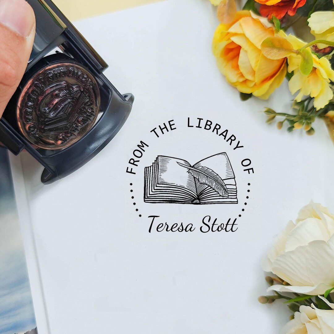 Personalized BOOK Stamp, Custom Library Stamp, From the Library Of ...