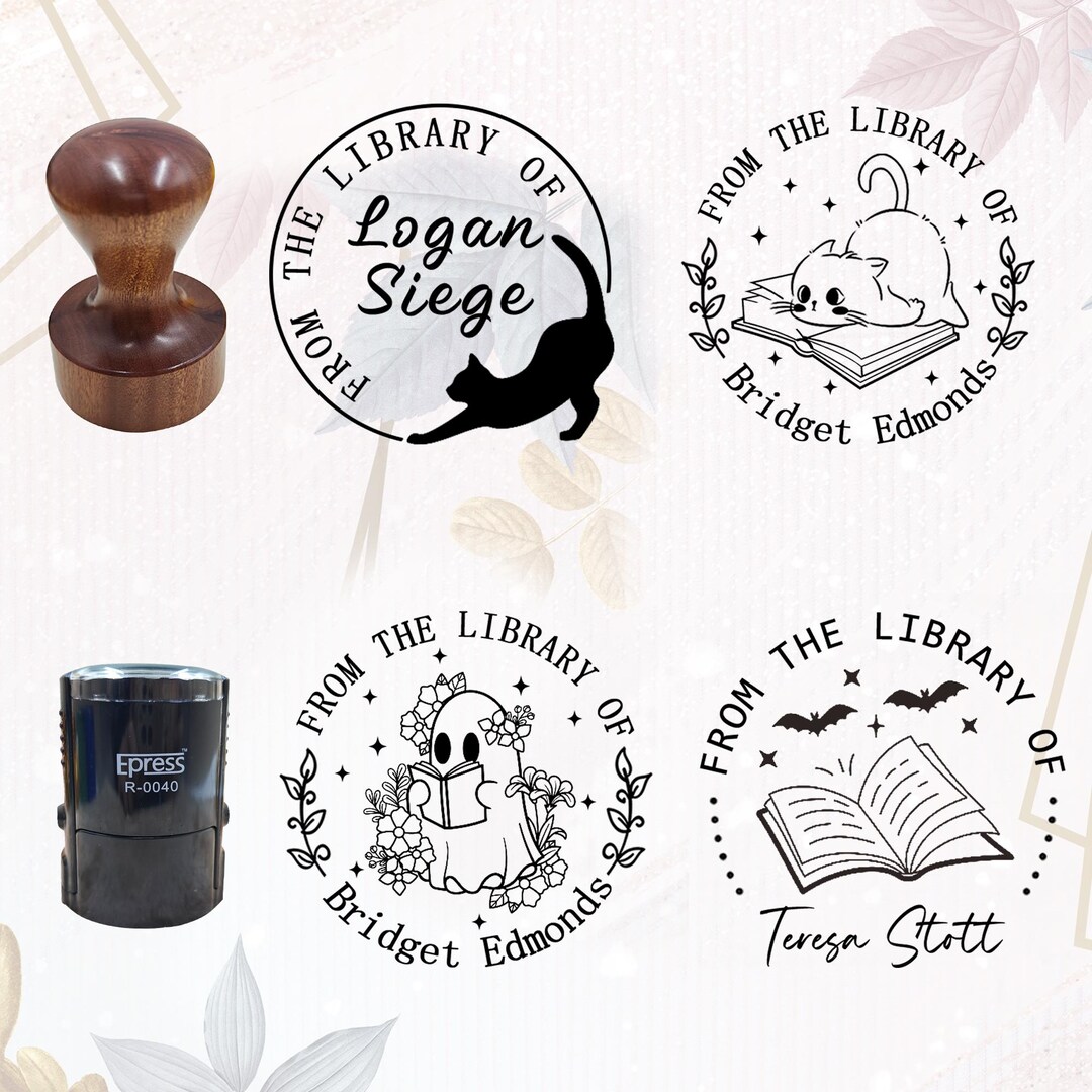 Personalized Book Stamp, From the Library of Book, Self Inking Stamp ...