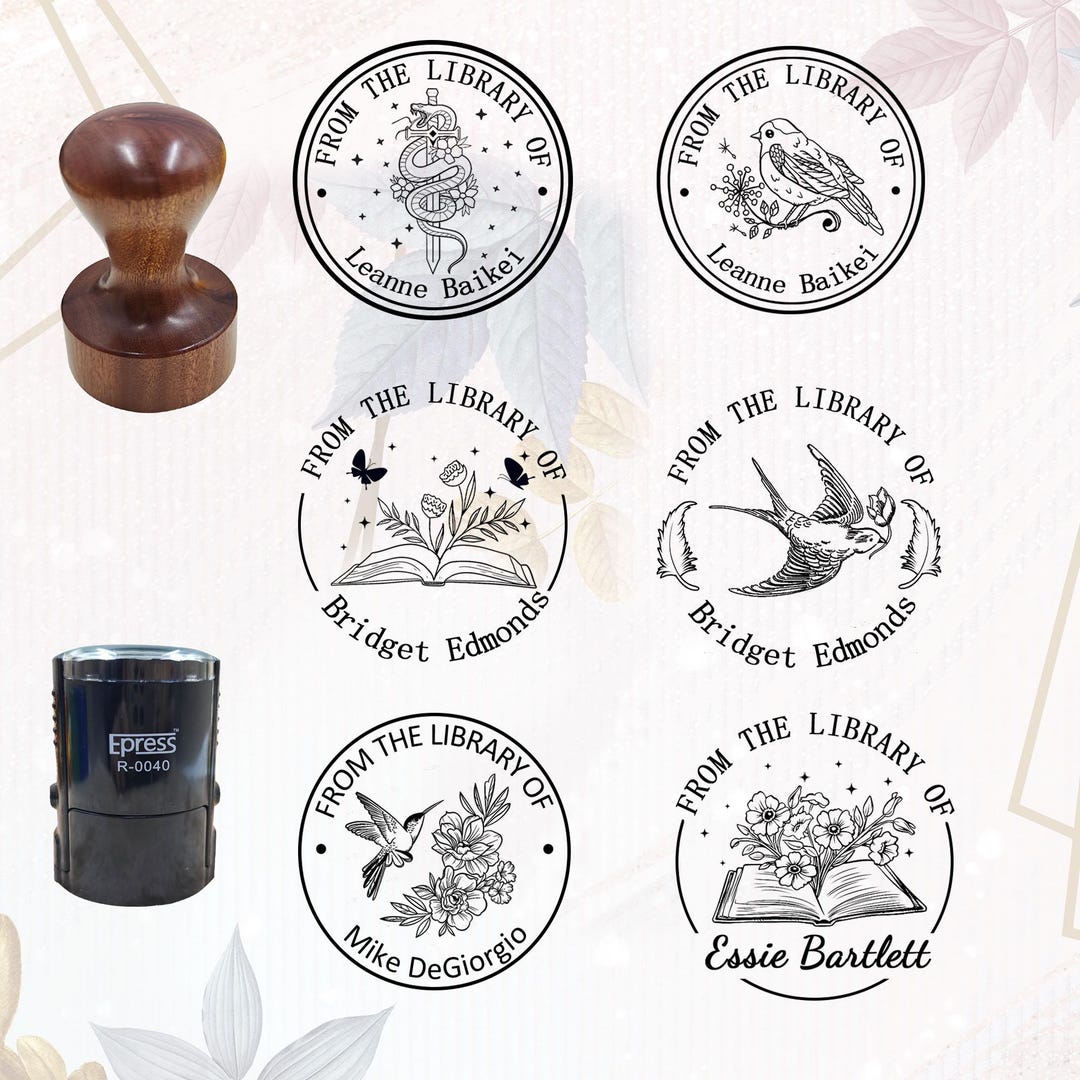 Personalized Book Stamp, Custom Library Stamp, From the Library Of ...
