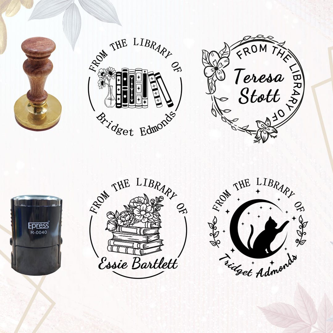 From the Library of Stamp, Library Stamp, Personalized Book Stamp ...