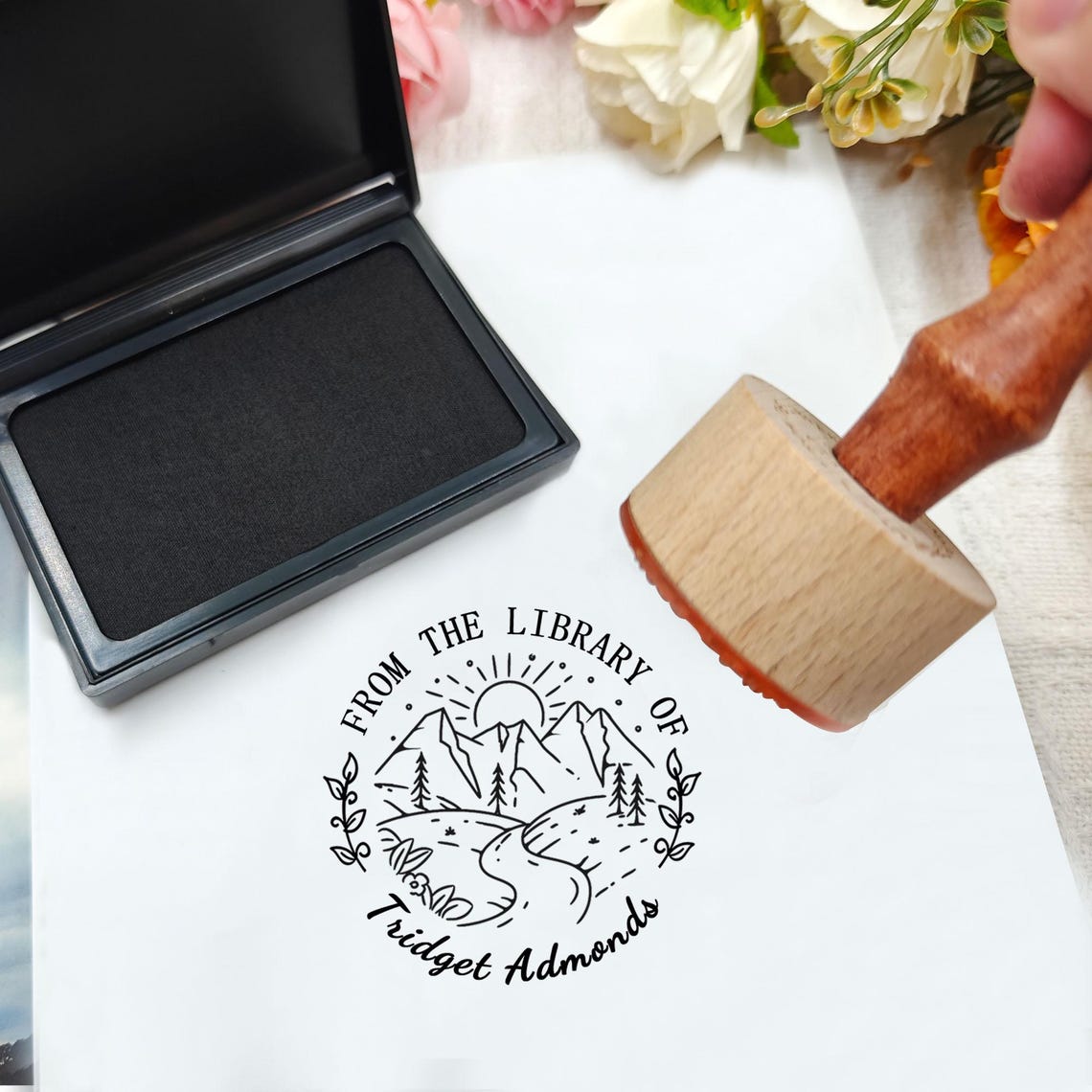 Personalized BOOK Stamp,custom Library Stamp,from the Library Of,custom ...