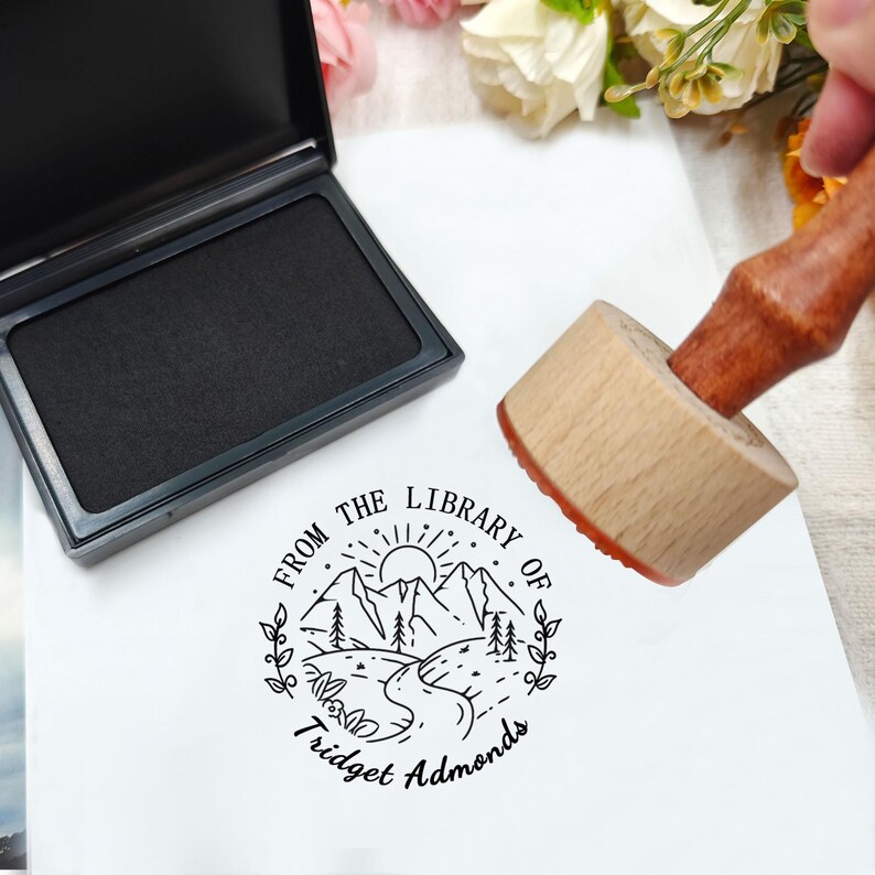 Personalized BOOK Stamp,custom Library Stamp,from the Library Of,custom ...