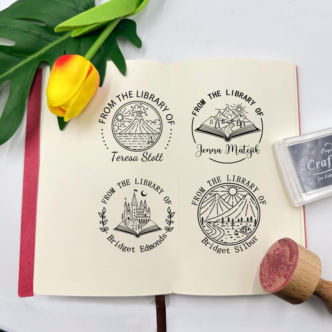 Personalized Book Stamp, Library Stamp, Self Inking Library Stamp, From ...