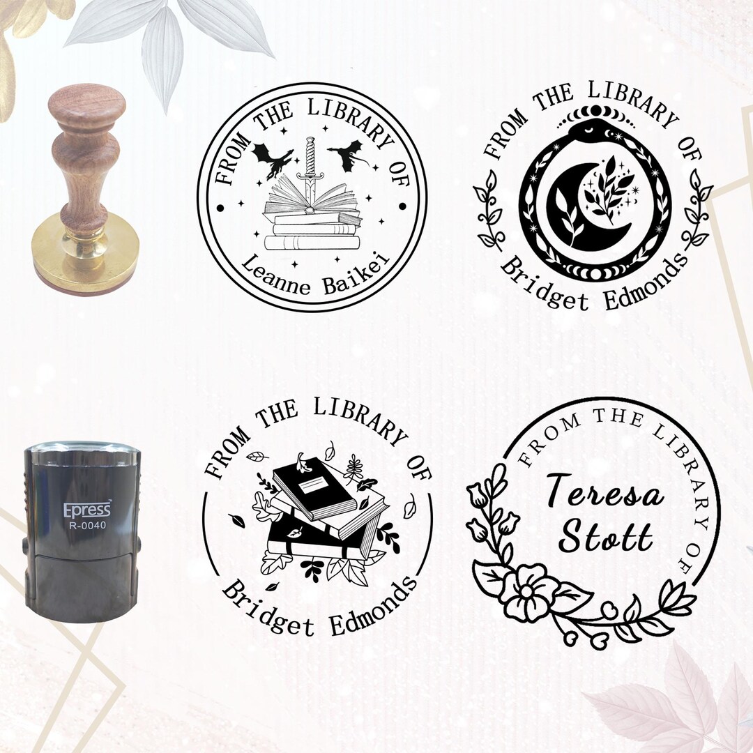 Personalized Book Stamp, Library Stamp, Self Inking Library Stamp, From ...