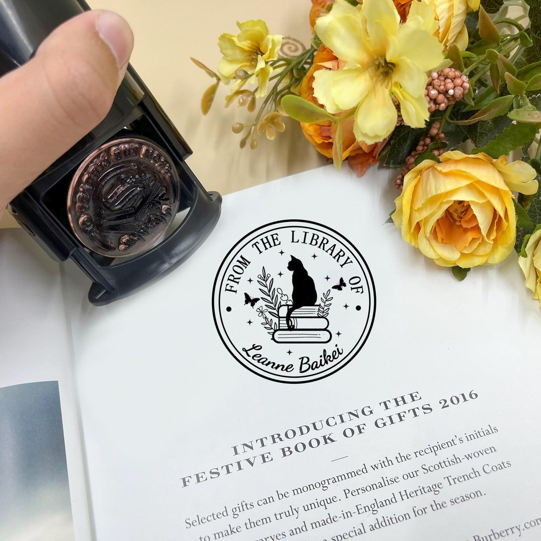 Personalized Book Stamp, Custom Library Stamp, From the Library Of ...