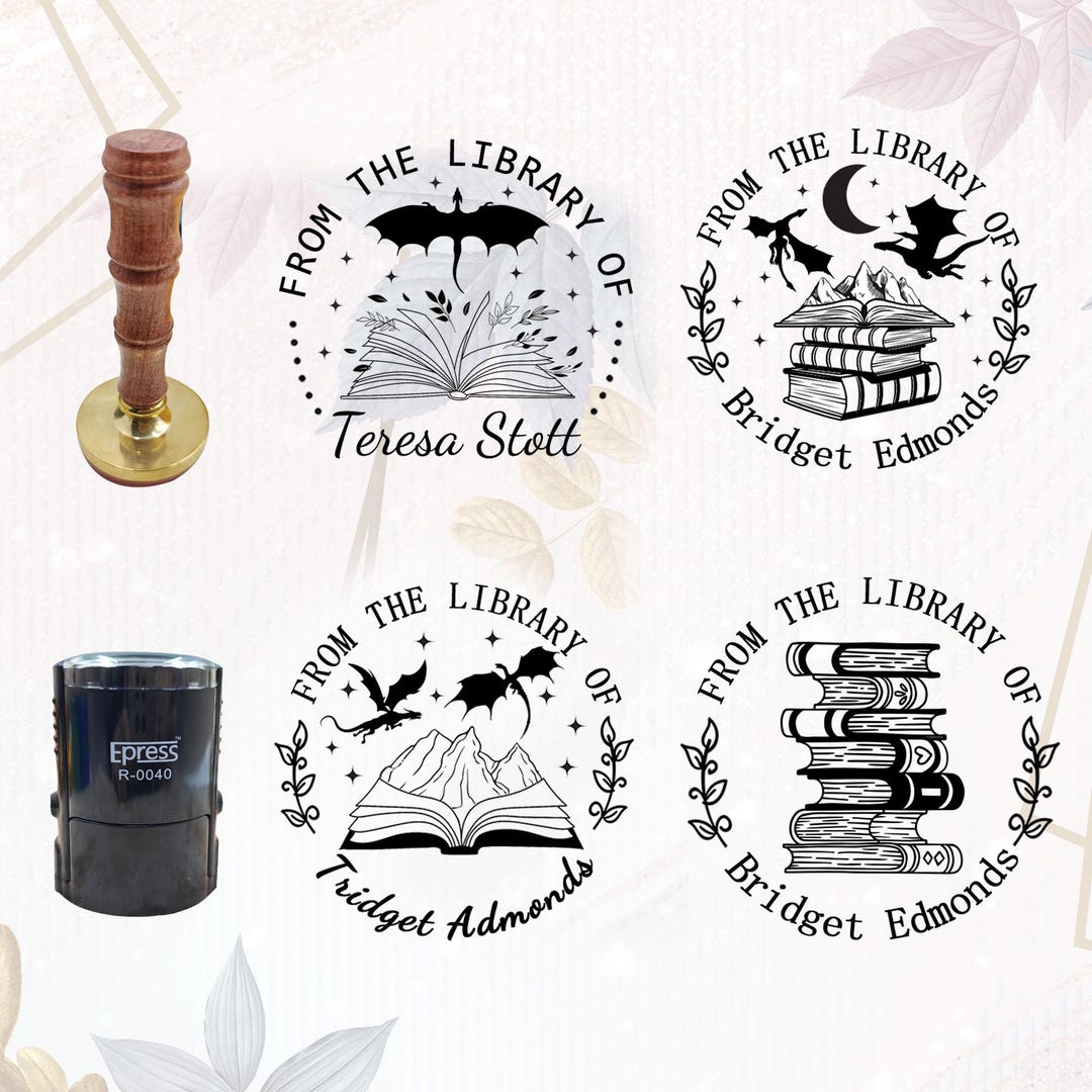 From the Library of Stamp, Dragon Stamp, Personalized Book Stamp ...