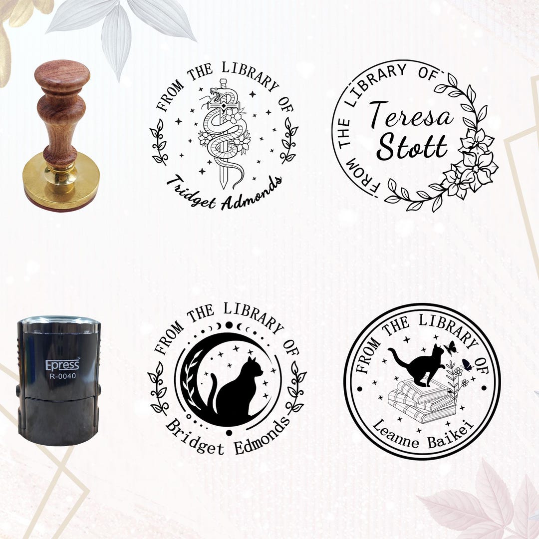Personalized BOOK Stamp, Custom Library Stamp, From the Library Of ...