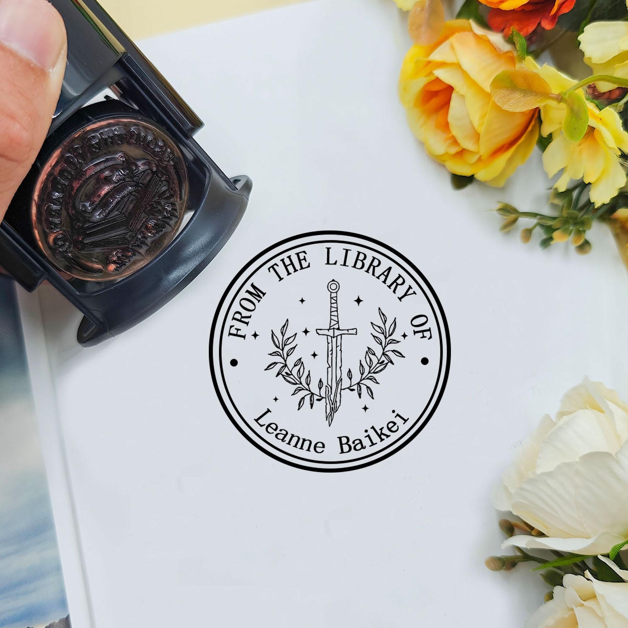 Personalized BOOK Stamp, Custom Library Stamp, From the Library Of ...