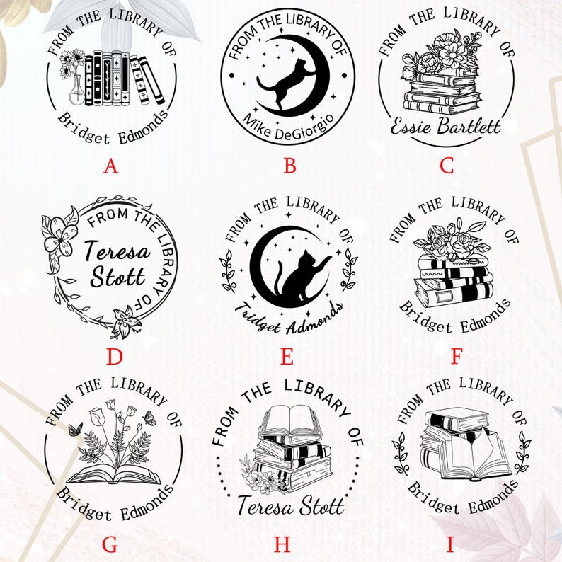 From the Library of Stamp, Library Stamp, Personalized Book Stamp ...