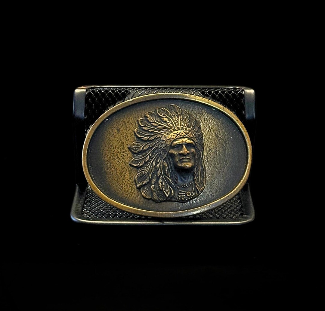 Vintage Native American Chief Belt Buckle • USA Made • Western Boho - Etsy
