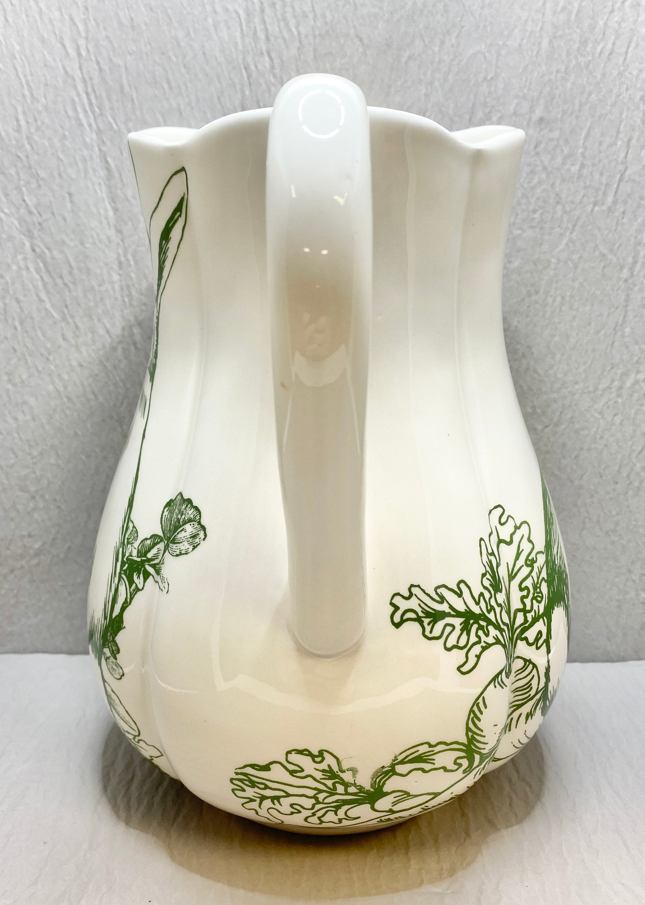 Vintage Bunny Toile by J Willfred White Green Bunny Pitcher Pottery - Etsy