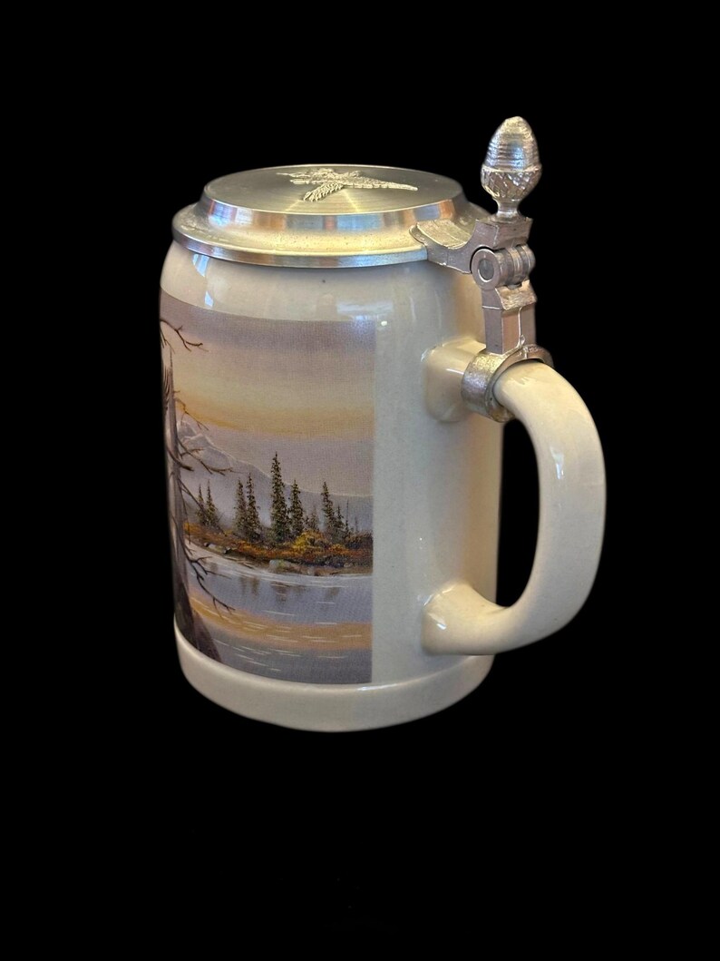 Vintage DOMEX German Beer Stein | Bald Eagle Scene | Pewter Lid - Etsy