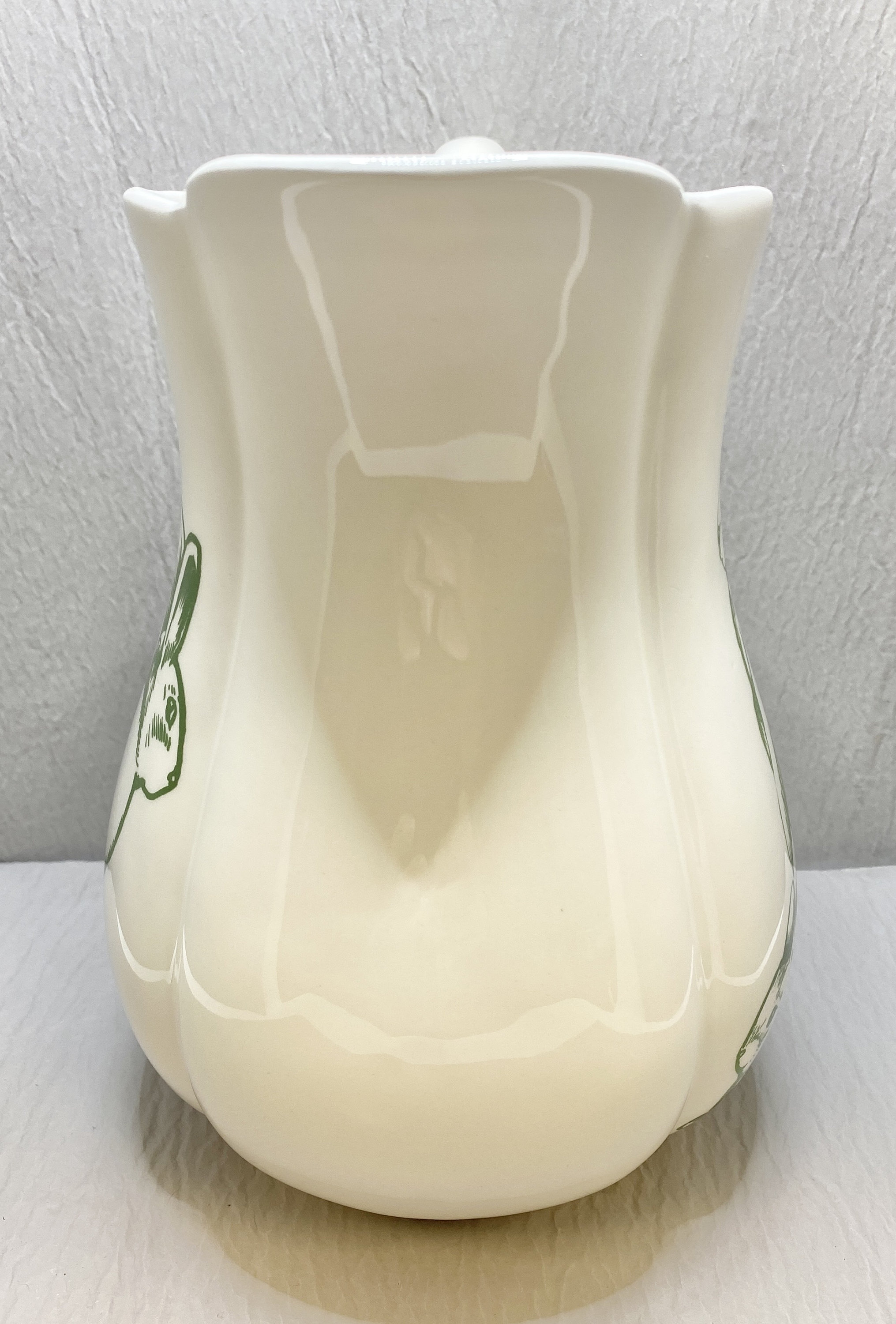 Vintage Bunny Toile by J Willfred White Green Bunny Pitcher Pottery - Etsy