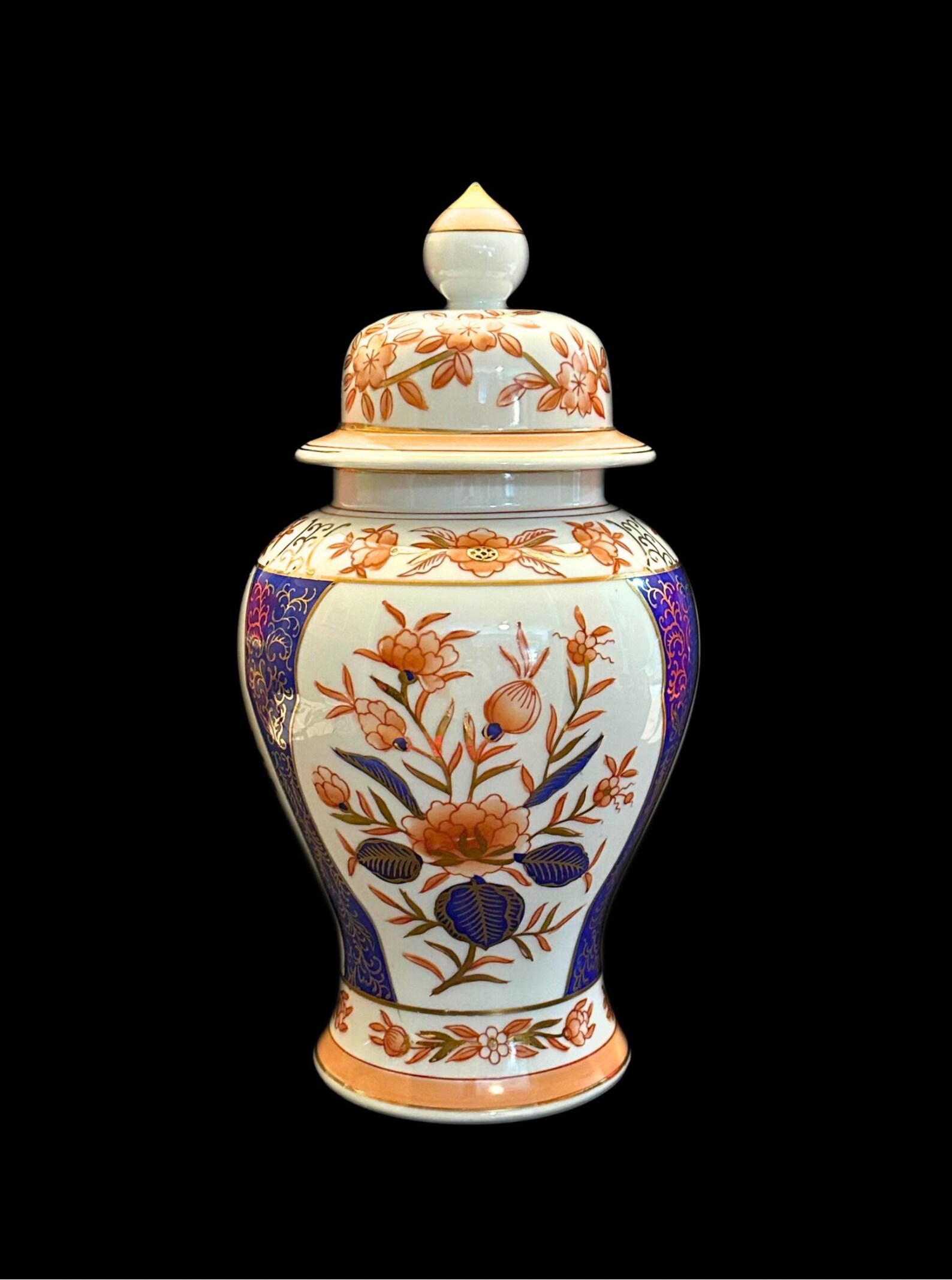Andrea by Sadek Ginger Jar Vase With Lid Hand-painted Floral Made in ...