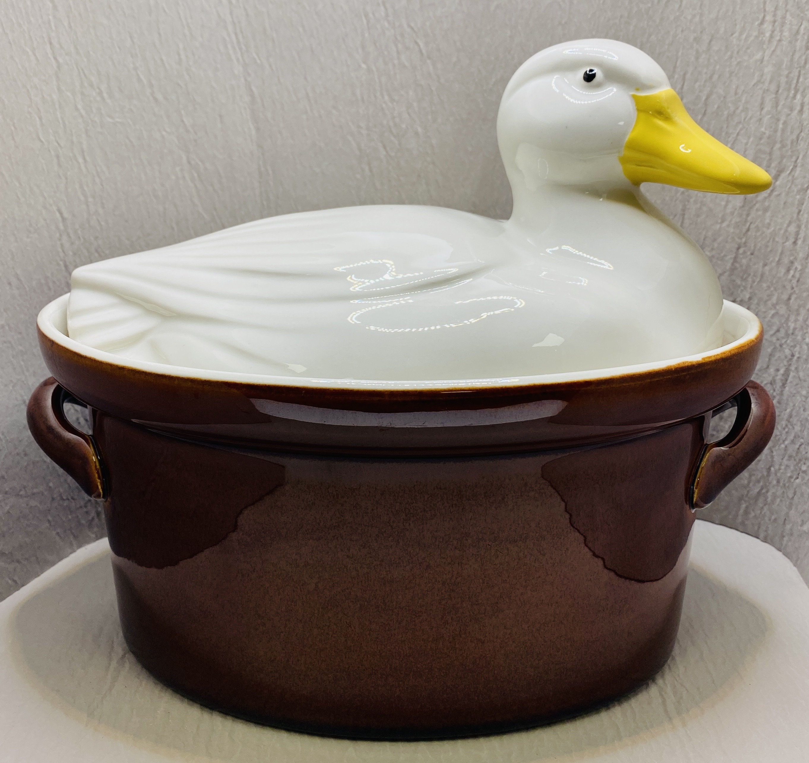 Vintage Hall Carbone White Brown Duck Stoneware Casserole Set - Etsy