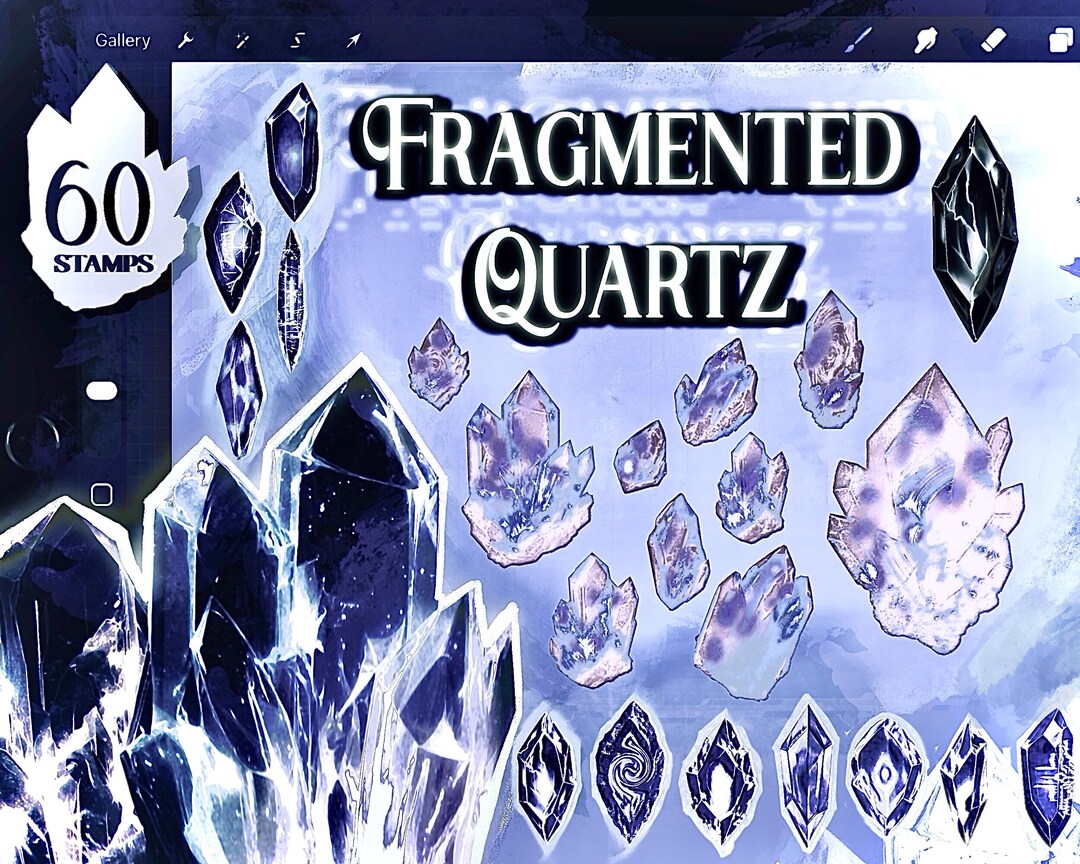 Fragmented Quartz Layered Colorful Procreate Brush Stamp Set | 60 ...