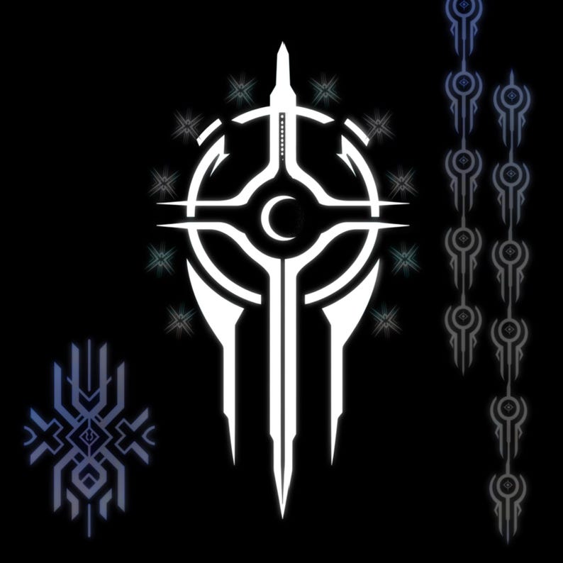 Cyber Sigil Procreate Stamp Set: 60 Futuristic Mystic Glyphs (digital ...