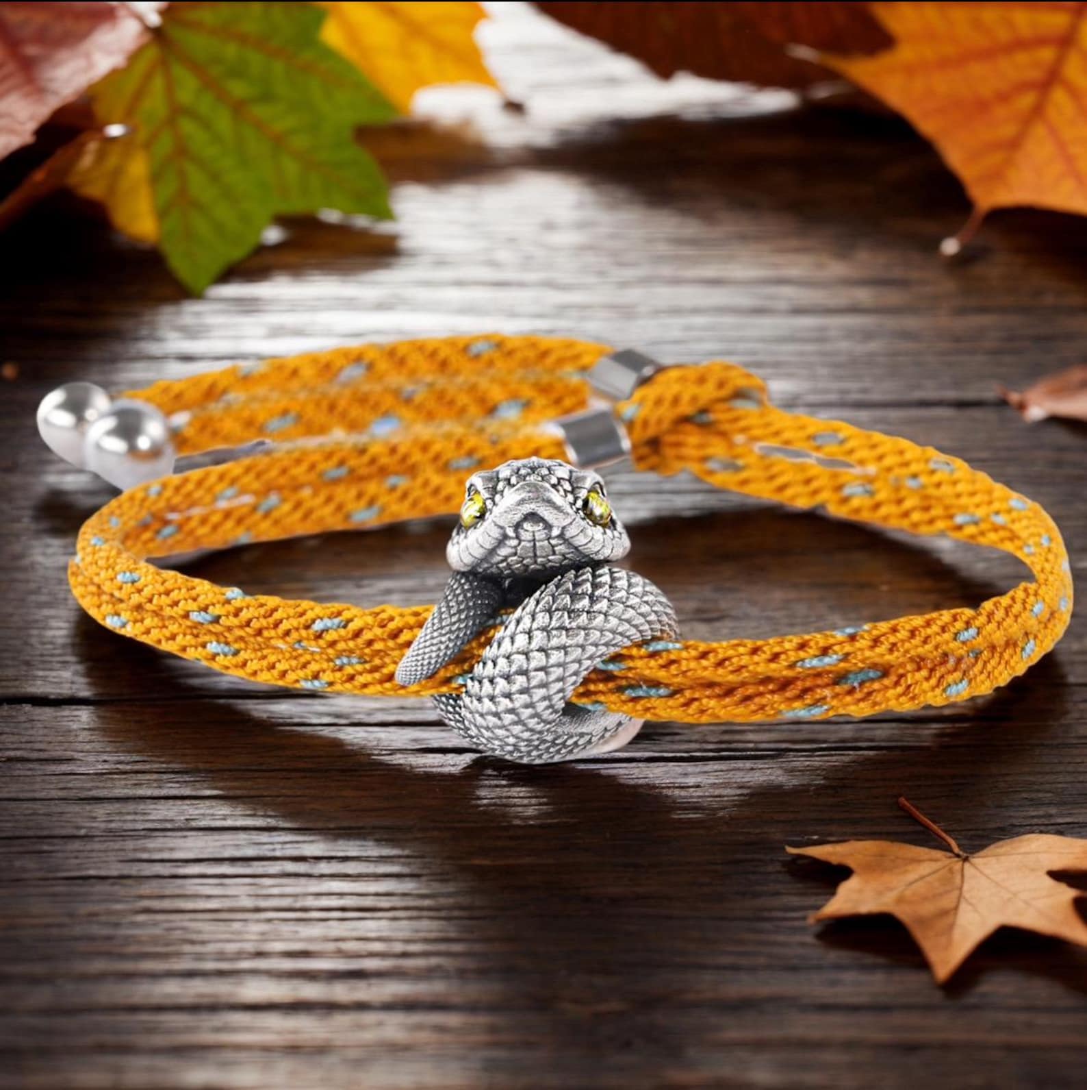 Handmade Sterling Silver Serpent Bracelet: Adjustable Snake Charm ...