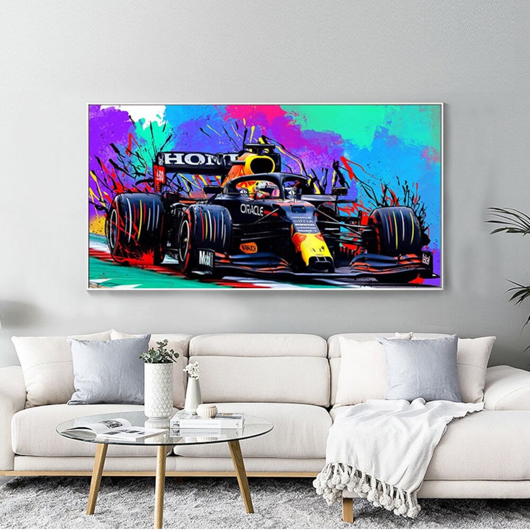 Formula One Racing Graffiti Wall Art Poster Modern Pop F1 Canvas Paint ...