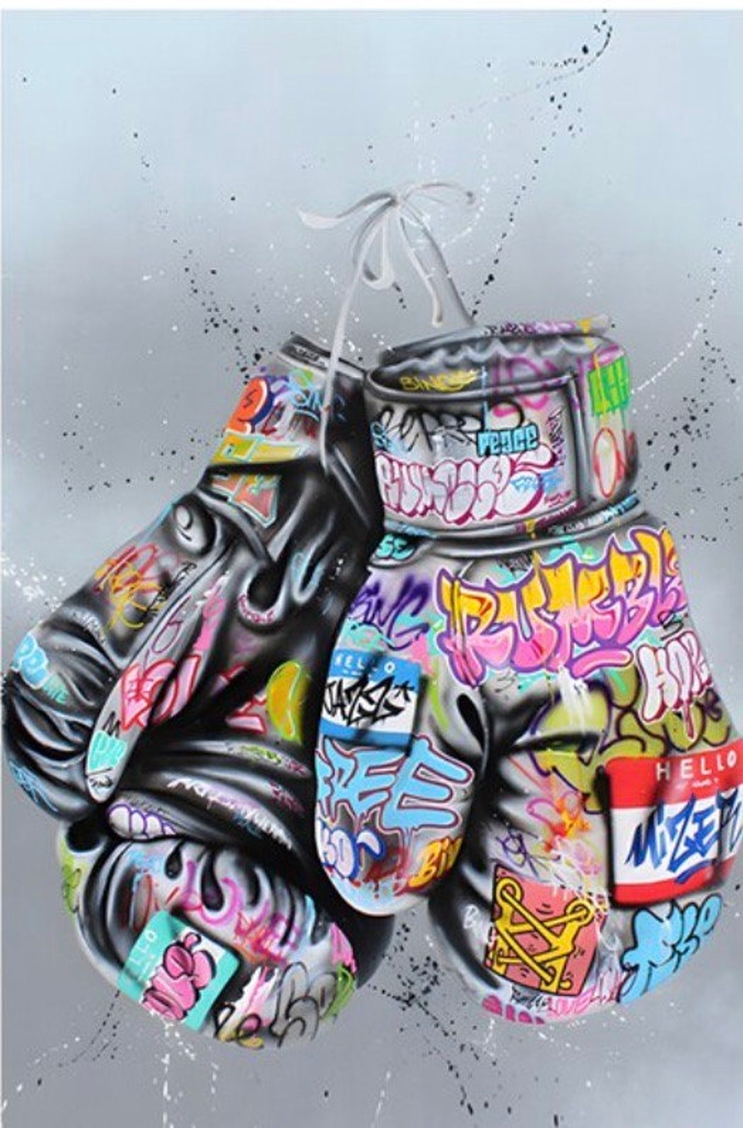 Street Graffiti Boxing Gloves Wall Art Poster Modern Abstract Home ...
