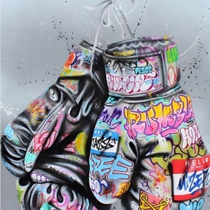 Street Graffiti Boxing Gloves Wall Art Poster Modern Abstract Home ...