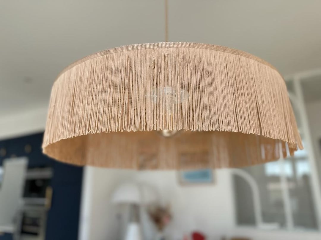 Raphia Pendant Light Fringed Parasol Light 30cm - Etsy
