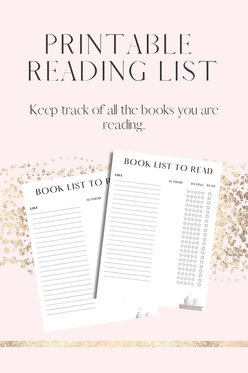 Printable Reading List - Etsy