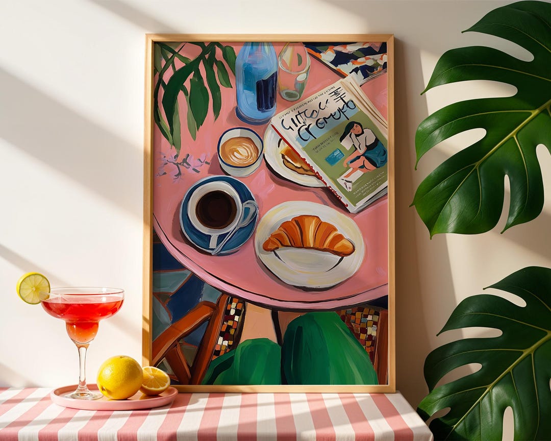 Italian Breakfast Kitchen Wall Decor, Oil Painting Digital Prints ...