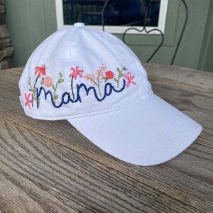 Embroidered Mama Floral Hat - Etsy