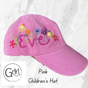 Hand Embroidered Floral Custom Hat - Kids & Toddlers - Etsy