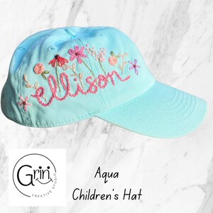 Hand Embroidered Floral Custom Hat - Kids & Toddlers - Etsy
