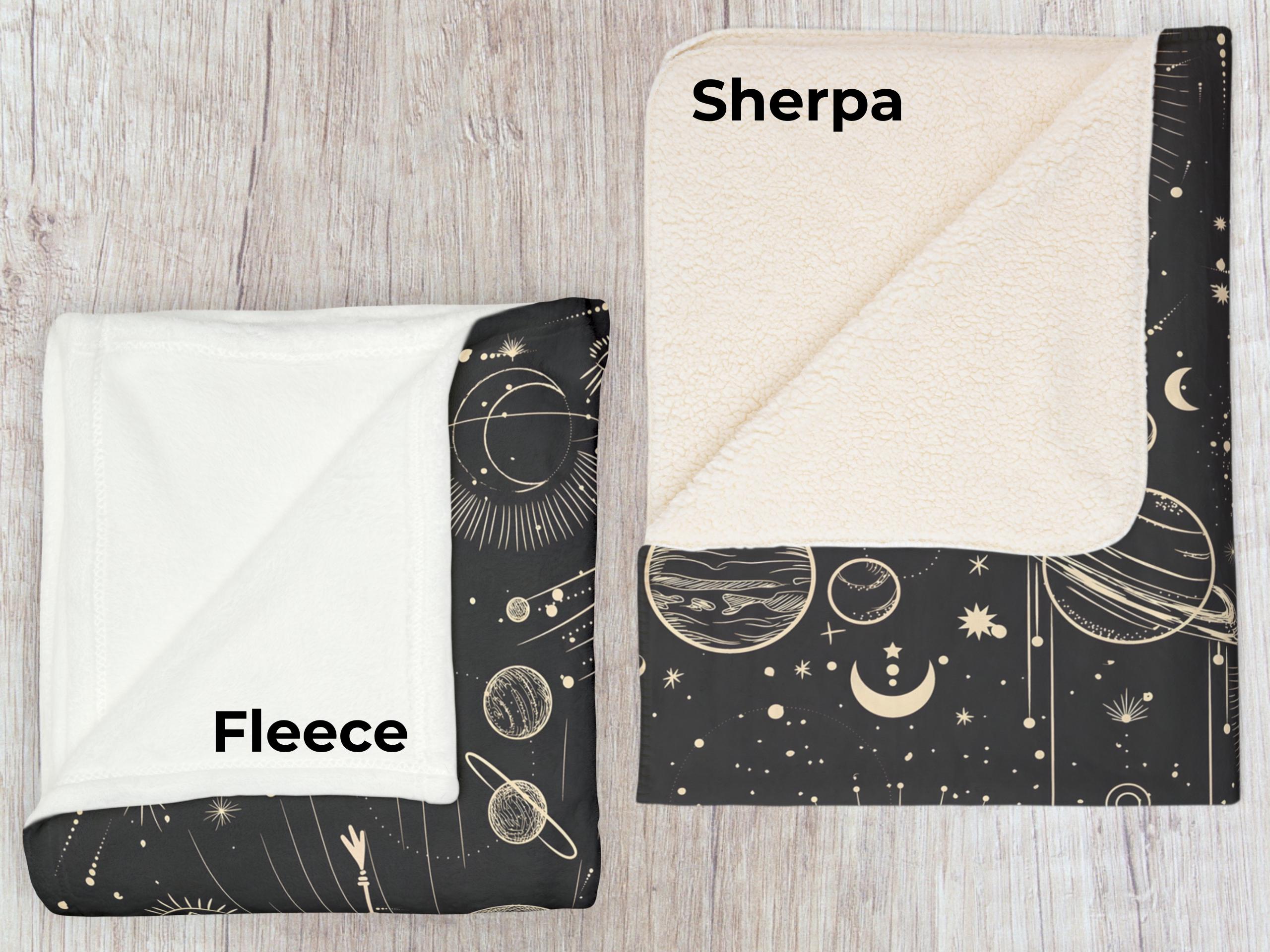 Celestial Night Sky Blanket, Black and Gold Sun and Moon Phases ...