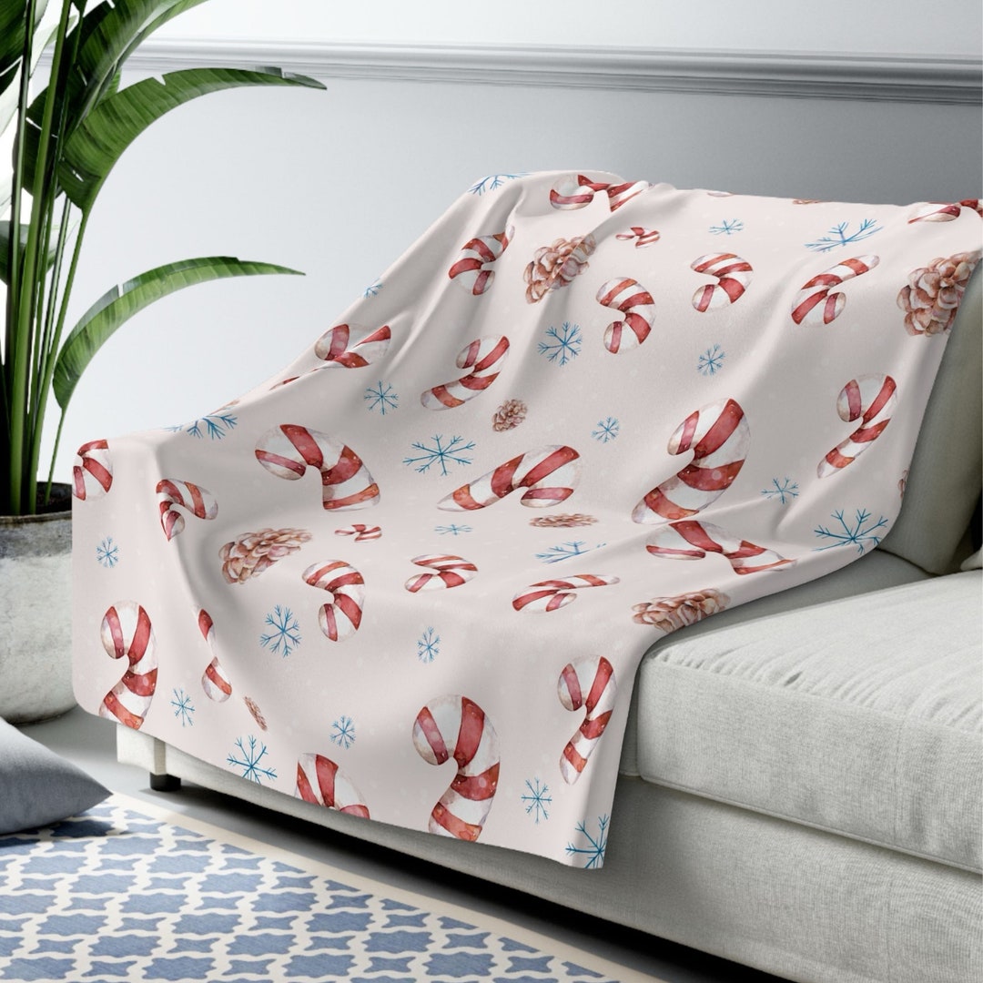Christmas Candy Cane Blanket, Pink and Red Festive Holiday Throw - Etsy