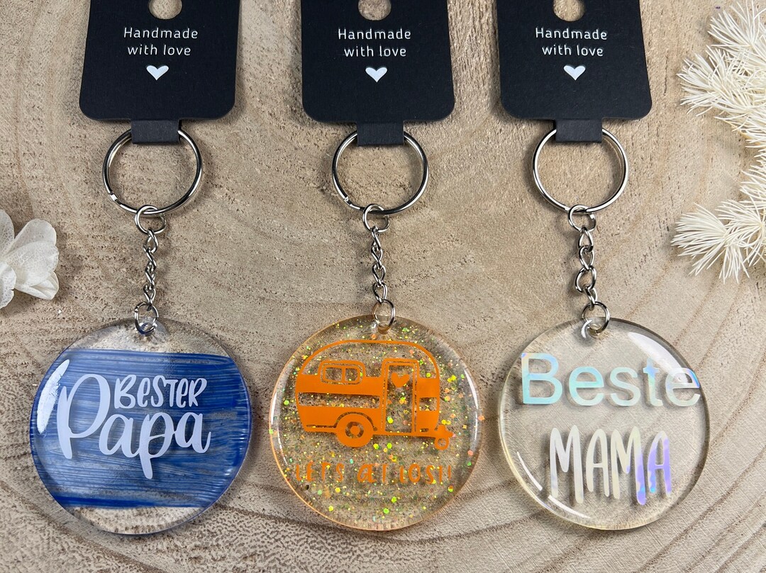Keychain, Personalized Made of Epoxy Resin, Resin, Gift Idea, School ...