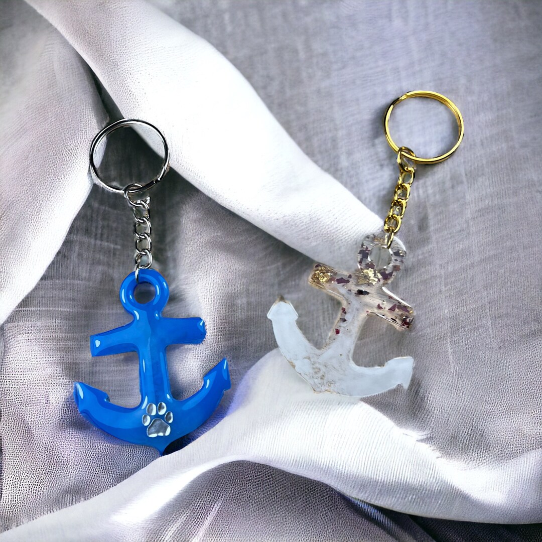 Personalized Anchor Keychain Made of Epoxy Resin | Personalized ...