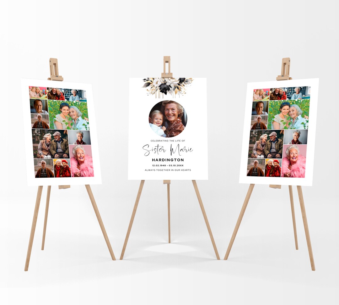 Large Funeral Display Poster Celebration of Life Decor - Etsy