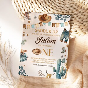 EDITABLE Saddle up Rodeo 1st Birthday Party Invitation Template, My ...