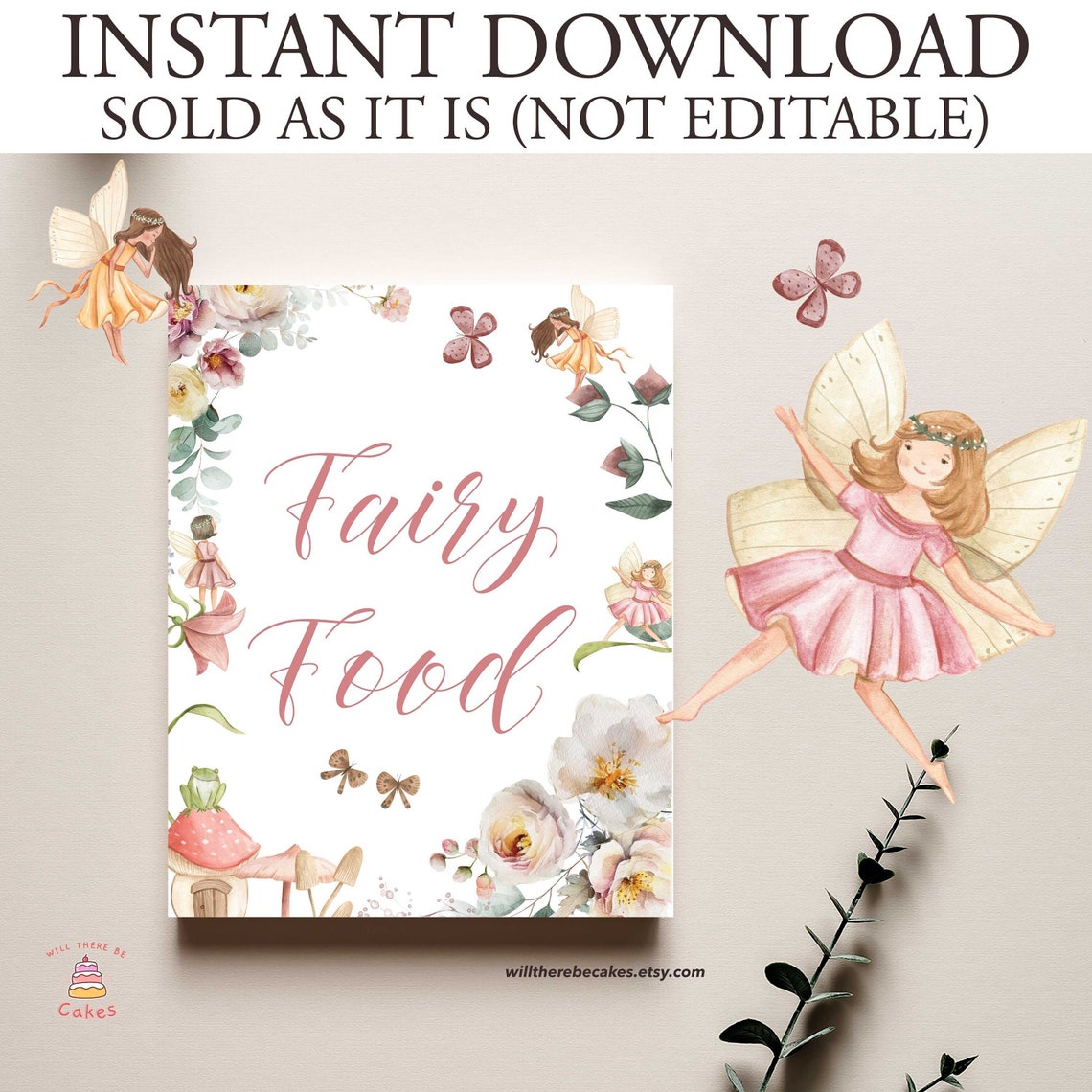 FAIRY FOOD Birthday Party Food Sign Printable, Food and Treats Table ...