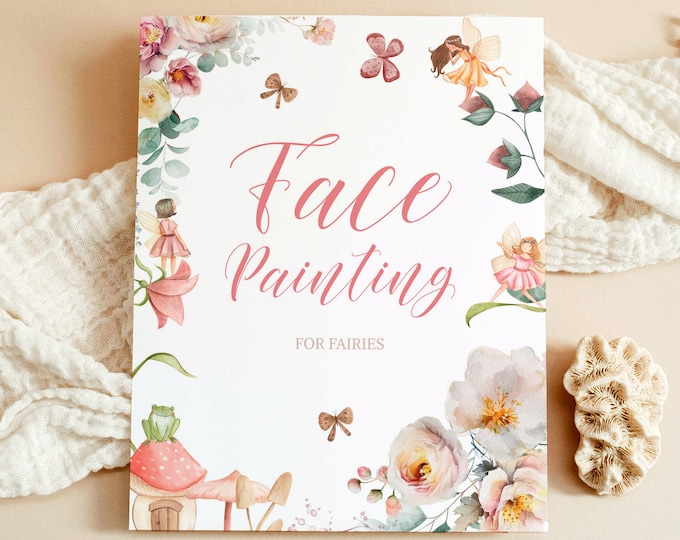 Face Painting FAIRY Party Sign Birthday Party Activities Party Games ...
