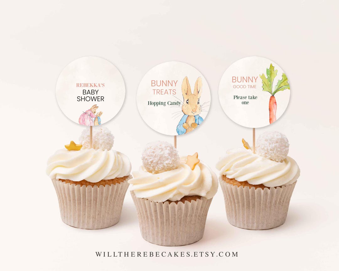 Editable Some Bunny Cupcake Toppers, Peter Rabbit Birthday Cake Topper ...