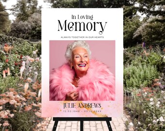 Minimalist Funeral Entry Welcome Sign, Memorial Information in Loving ...