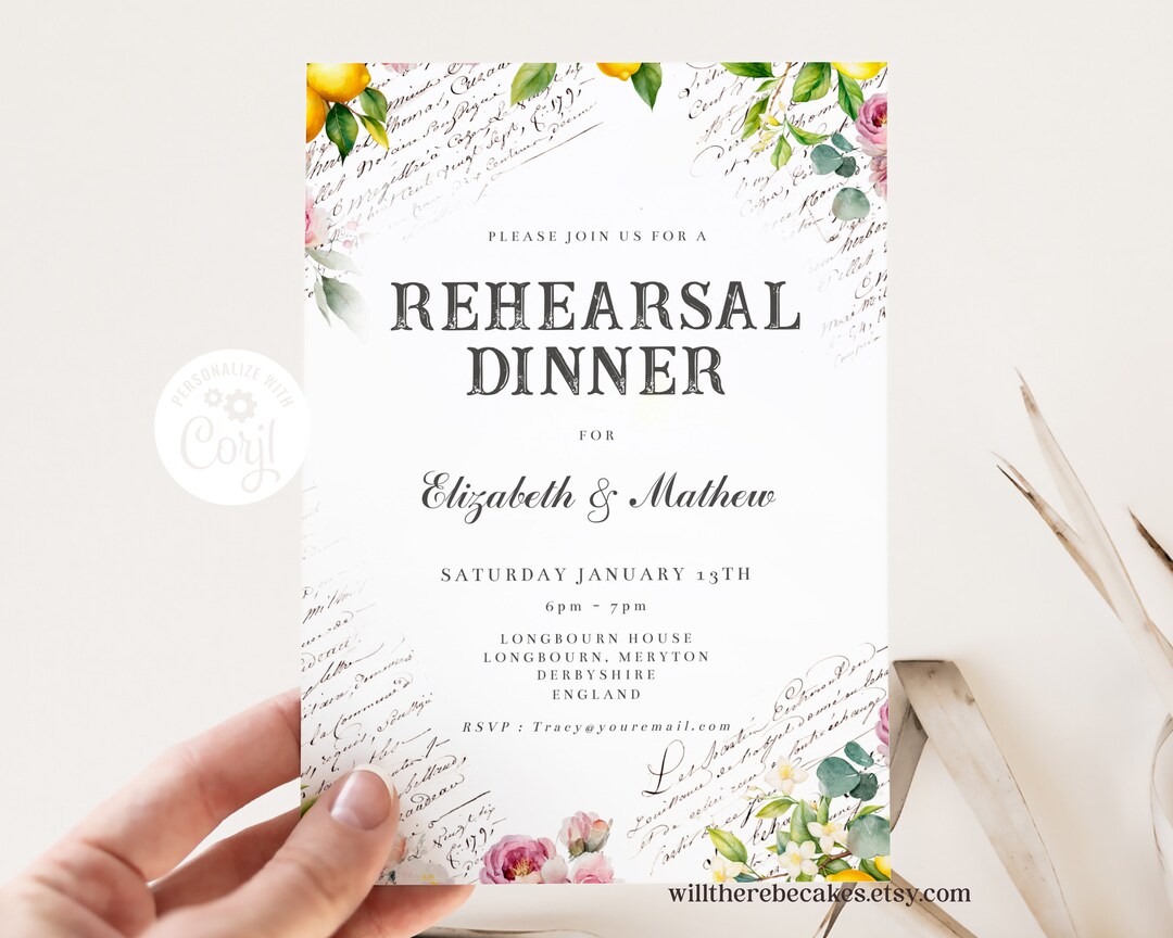 Editable Rehearsal Dinner Pre Wedding Invite, Wedding Dinner Guest ...