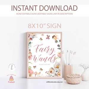 Wands for Fairy Birthday Games Party Sign Printable Enchanted Forest ...
