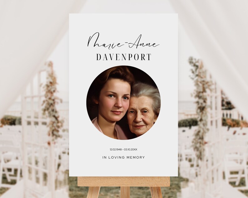 Photo Montage Funeral Welcome Sign Set, Celebration of Life Decoration ...