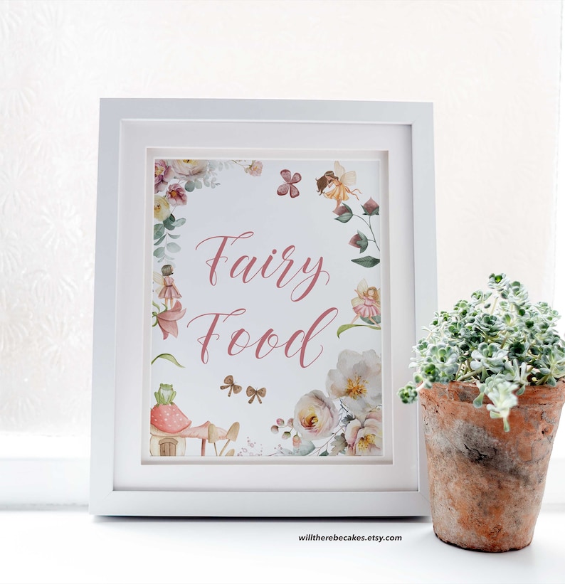 FAIRY FOOD Birthday Party Food Sign Printable, Food and Treats Table ...