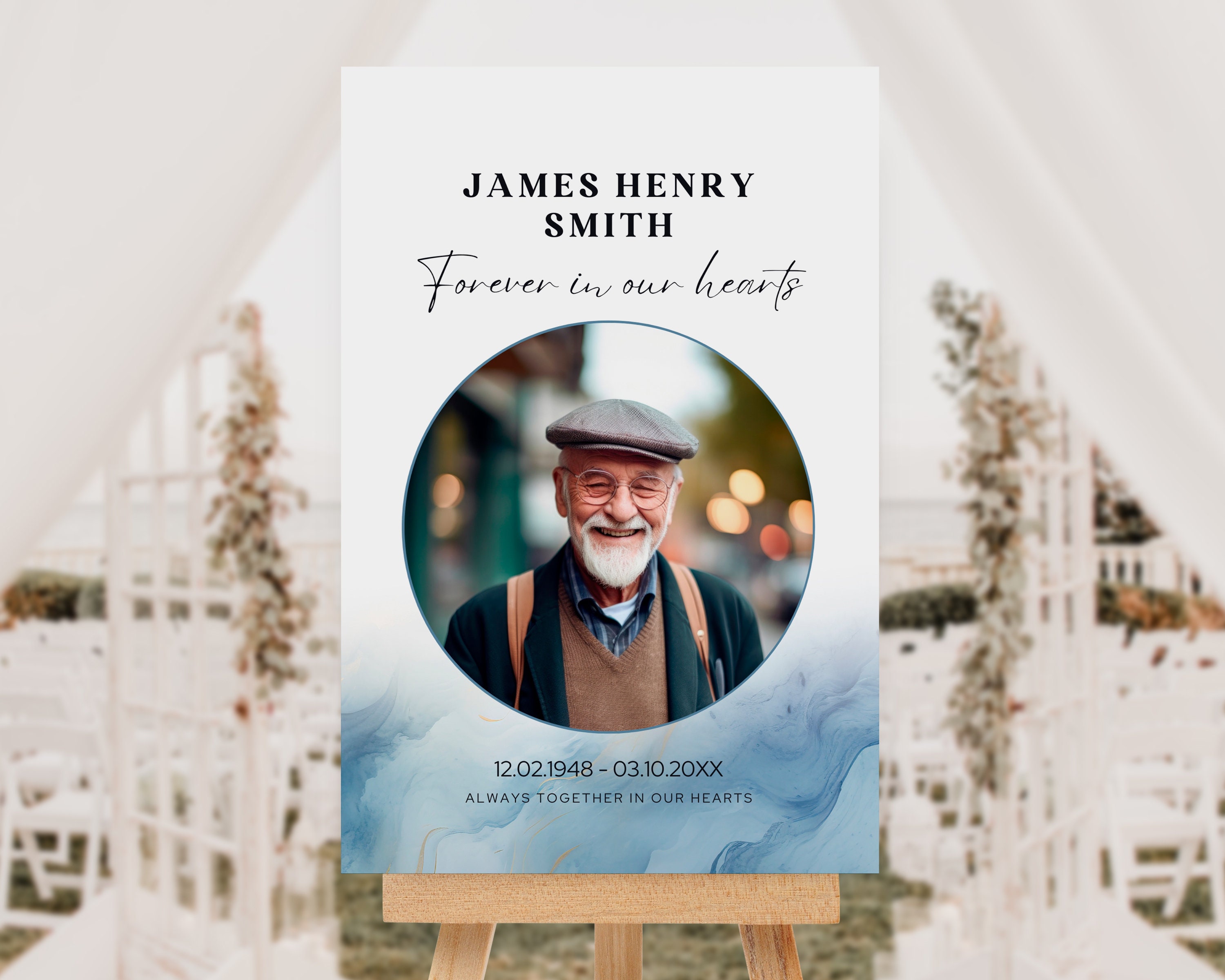 Funeral Entry Welcome Sign, Large Funeral Sign, Memorial Information in ...