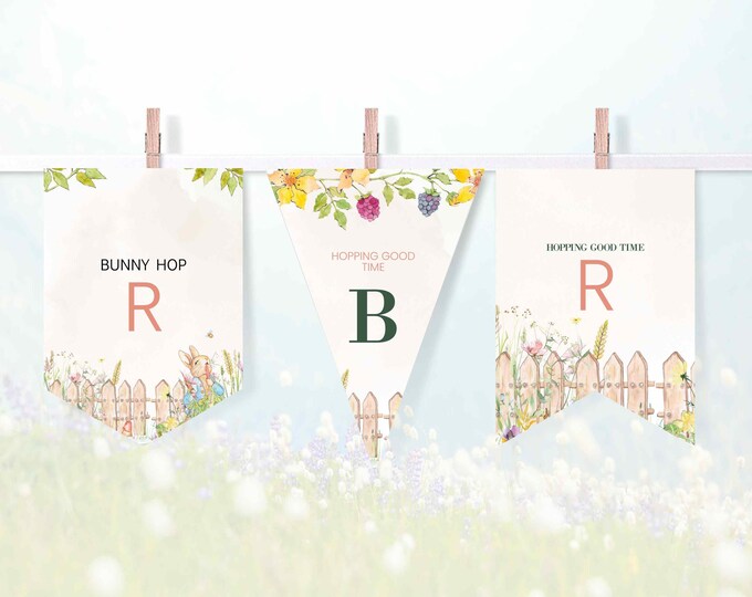 Editable Peter Rabbit Banner - Baby Birthday Decoration - Beatrix ...