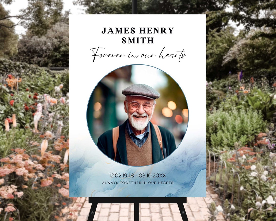 Funeral Entry Welcome Sign, Large Funeral Sign, Memorial Information in ...