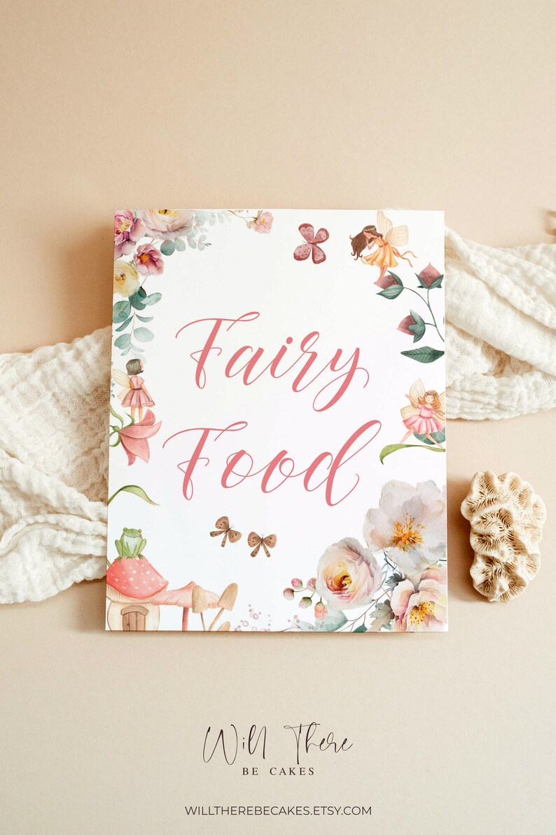 FAIRY FOOD Birthday Party Food Sign Printable, Food and Treats Table ...