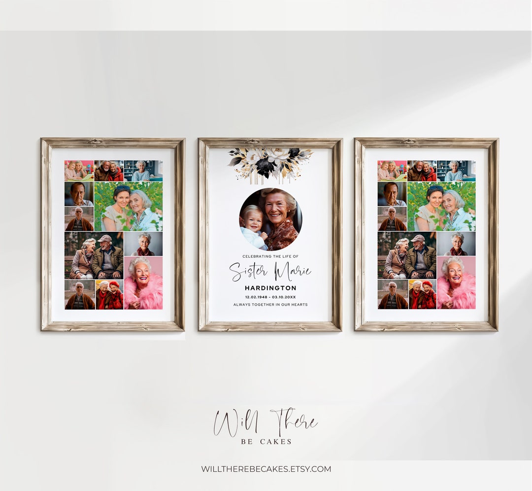 Large Funeral Display Poster, Celebration of Life Decor, Minimalist ...